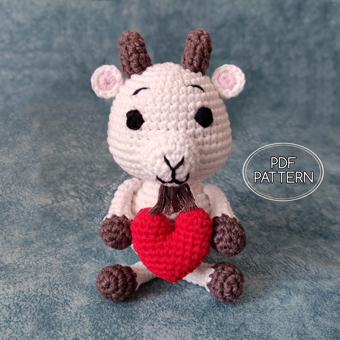 Little Goat With Heart Crochet Pattern - Cotton Yarn - English PDF ...