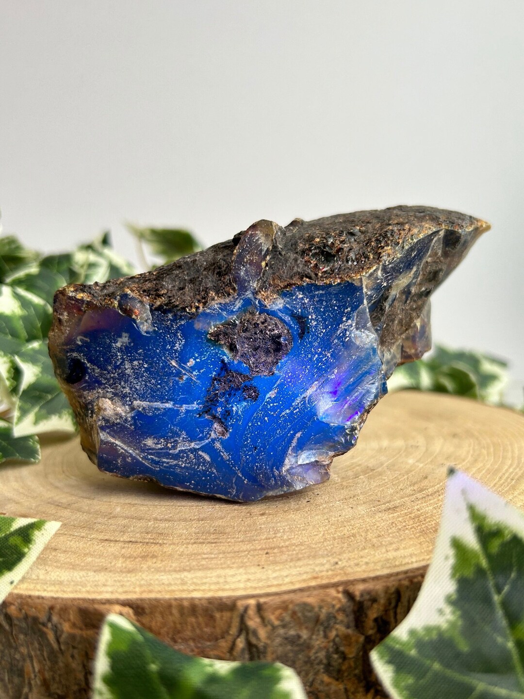 Rare Blue Amber Xl Rough Chunk Uv Reactive Mineral Amber Large Specimen ...