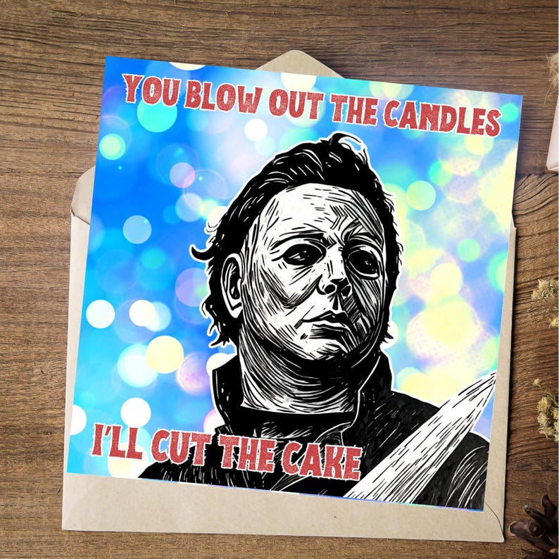 Michael Myers Birthday Card | Funny Horror Card | Original Hand Drawn ...