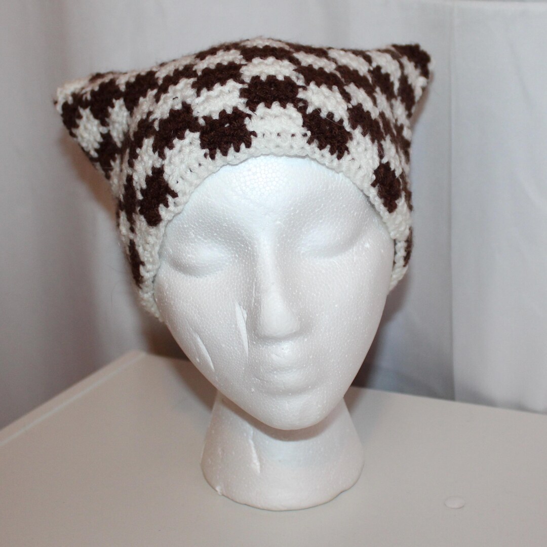 Checkered Cat Hat Beanie - Etsy
