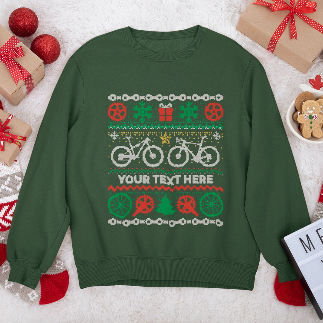 Custom Cycling Christmas Sweater, Personalized Christmas Sweatshirt ...