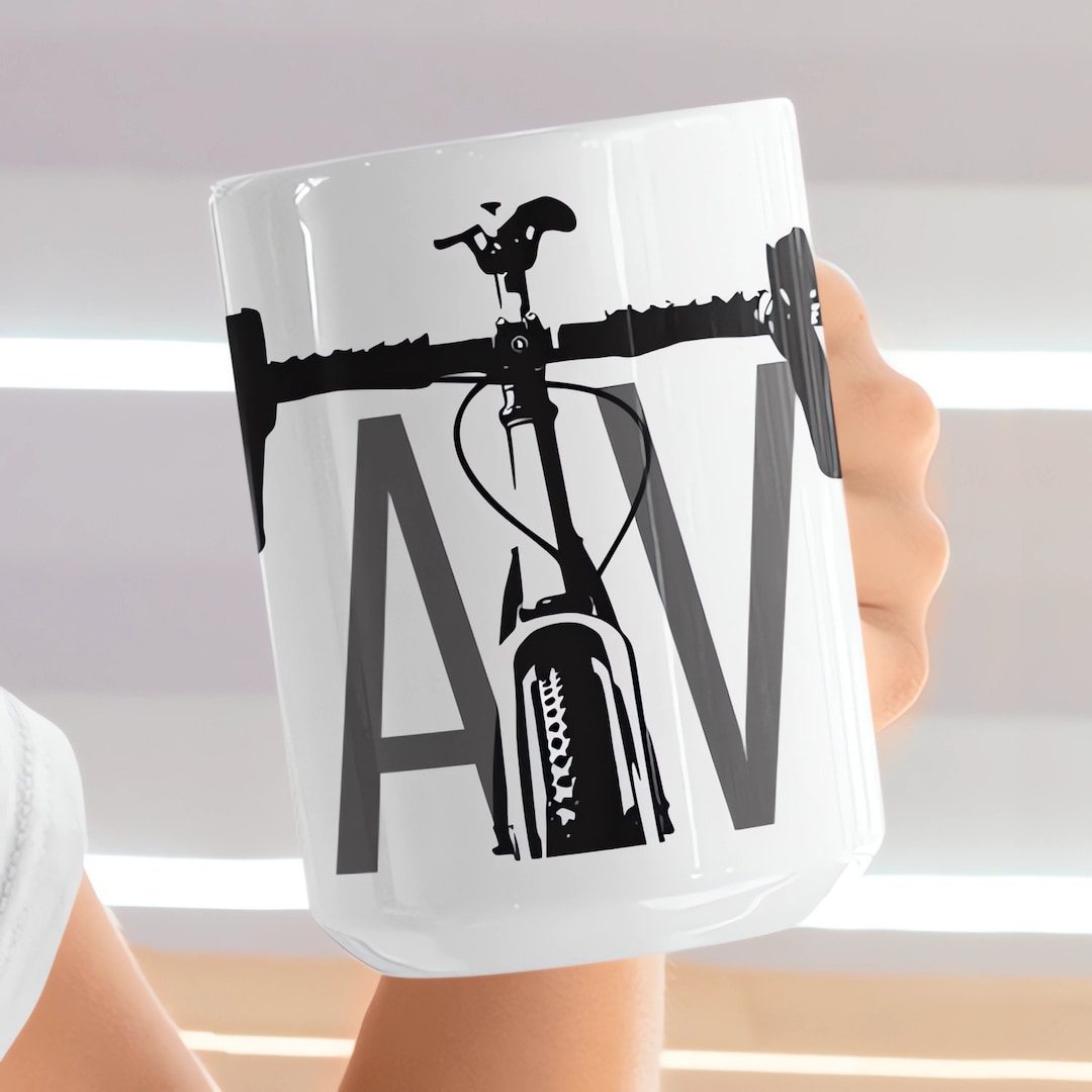 Cycling Art Mug, Gravel Ride, Gravel Bike, Minimalistic, Bicycle Gift ...