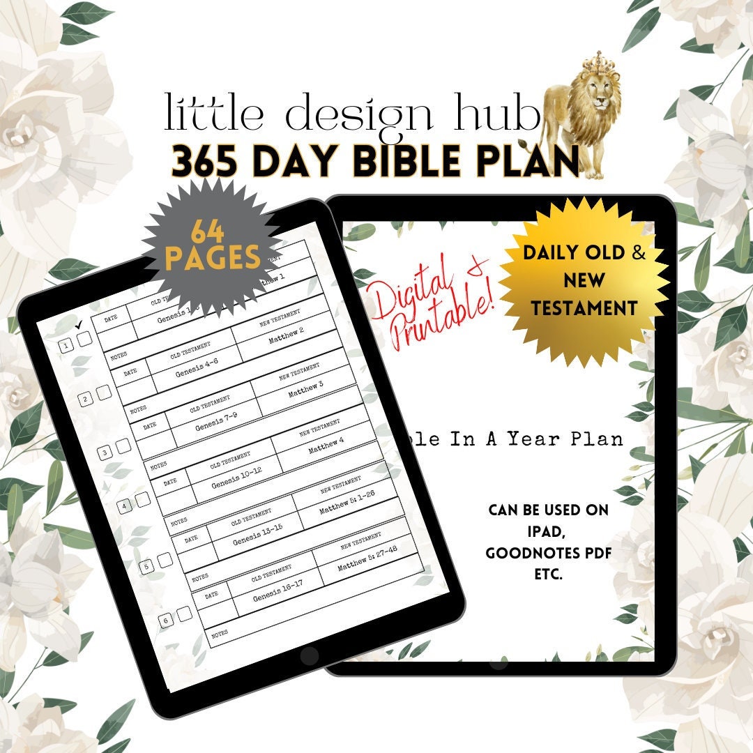 Bible Reading Plan, 365 Day Bible Plan, Digital Bible Plan, Printable ...