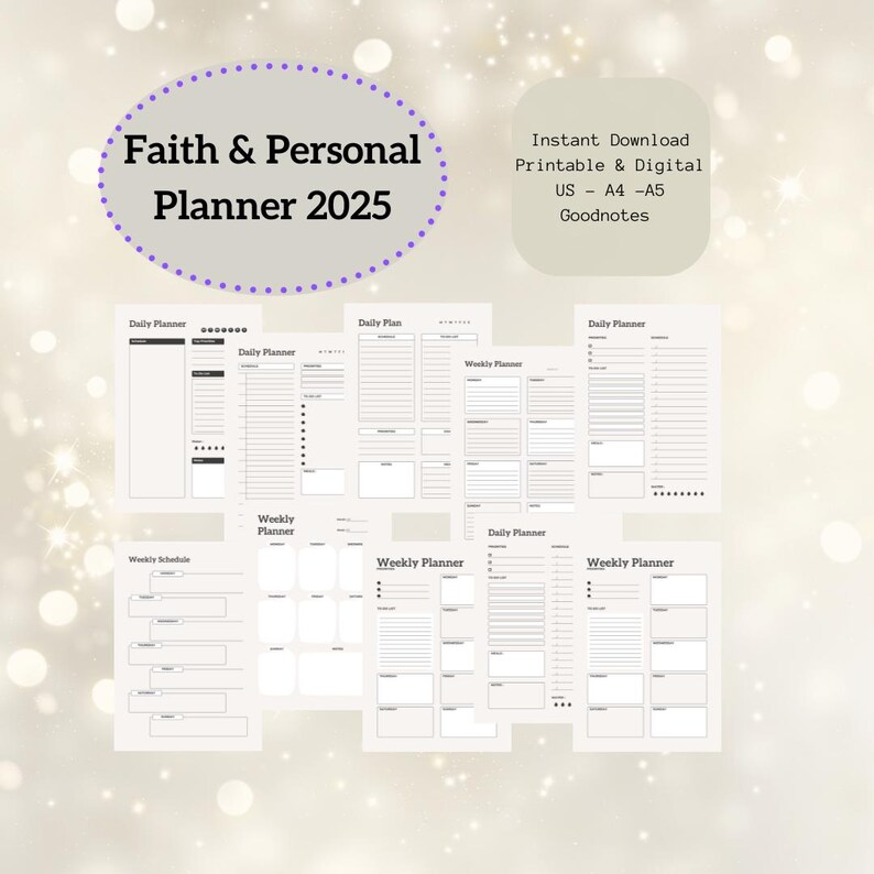 Faith Planner 2025, Christian Diary 2025, Christian Planner, Digital ...