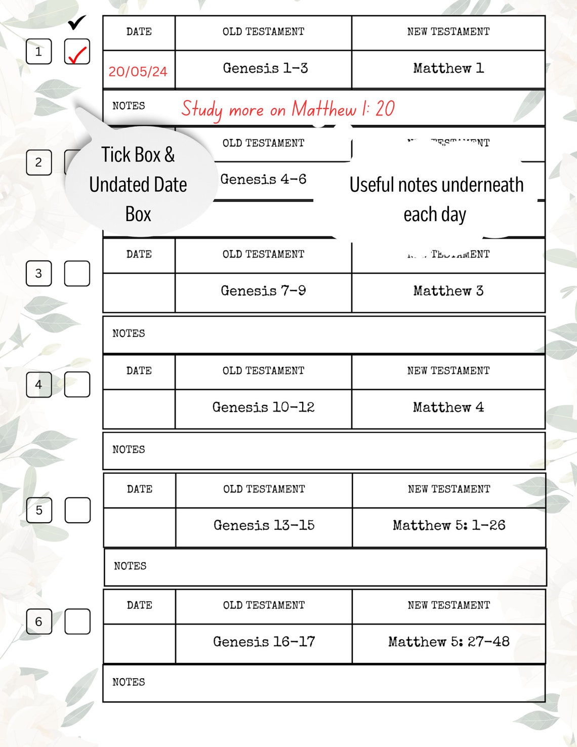 Bible Reading Plan, 365 Day Bible Plan, Digital Bible Plan, Printable ...