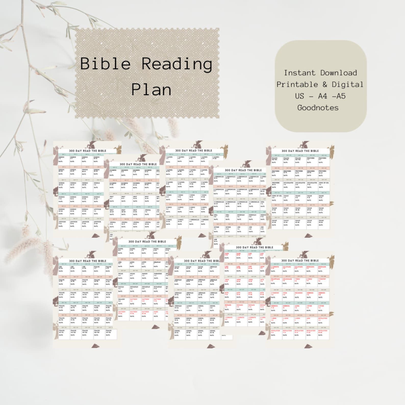 Bible Reading Plan, Digital Bible Plan, Printable Bible Reading Plan ...