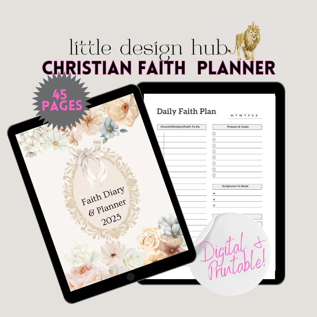 Faith Planner 2025, Christian Diary 2025, Christian Planner, Digital ...