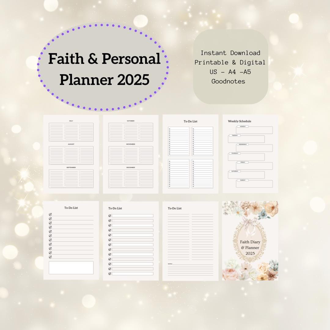 Faith Planner 2025, Christian Diary 2025, Christian Planner, Digital ...