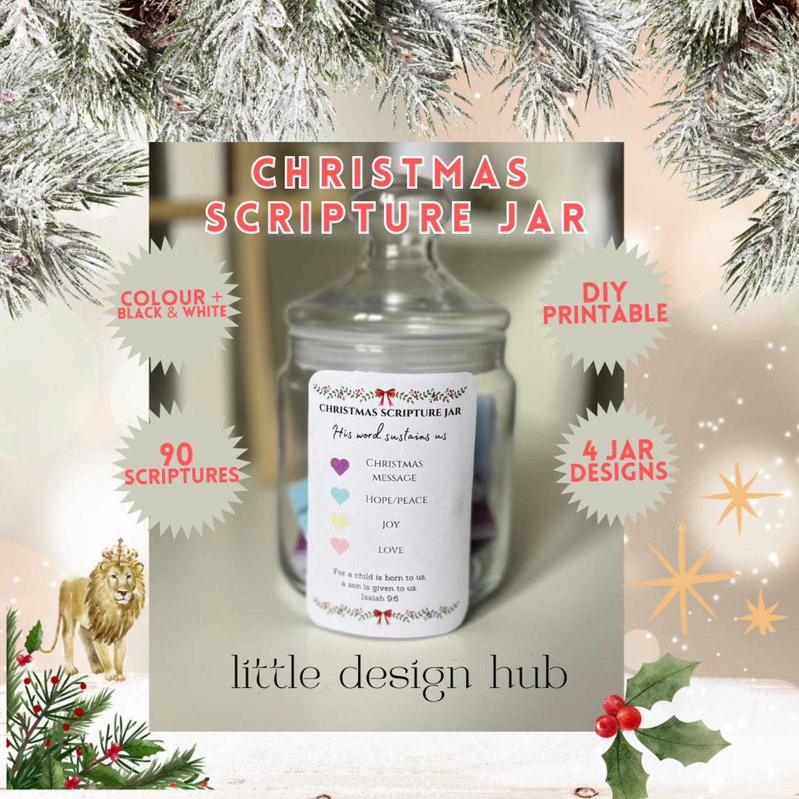 Christmas Scripture Jar Printables | DIY Bible Verse Notes | Printable ...