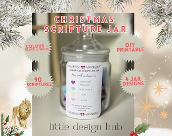 Scripture Jar Printables | DIY Bible Verse Notes | Printable Prayer Jar ...