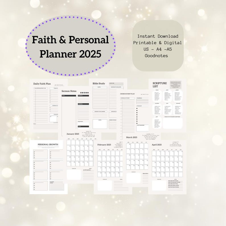 Faith Planner 2025, Christian Diary 2025, Christian Planner, Digital ...