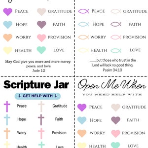 Scripture Jar Printables | DIY Bible Verse Notes | Printable Prayer Jar ...