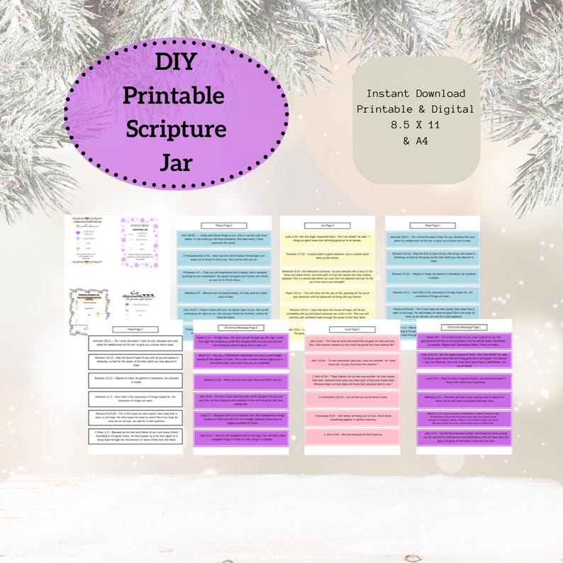 Christmas Scripture Jar Printables | DIY Bible Verse Notes | Printable ...