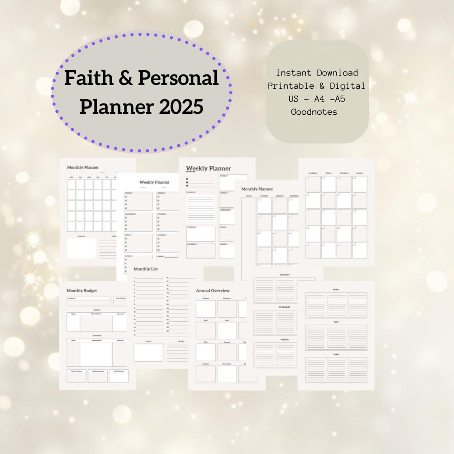 Faith Planner 2025, Christian Diary 2025, Christian Planner, Digital ...