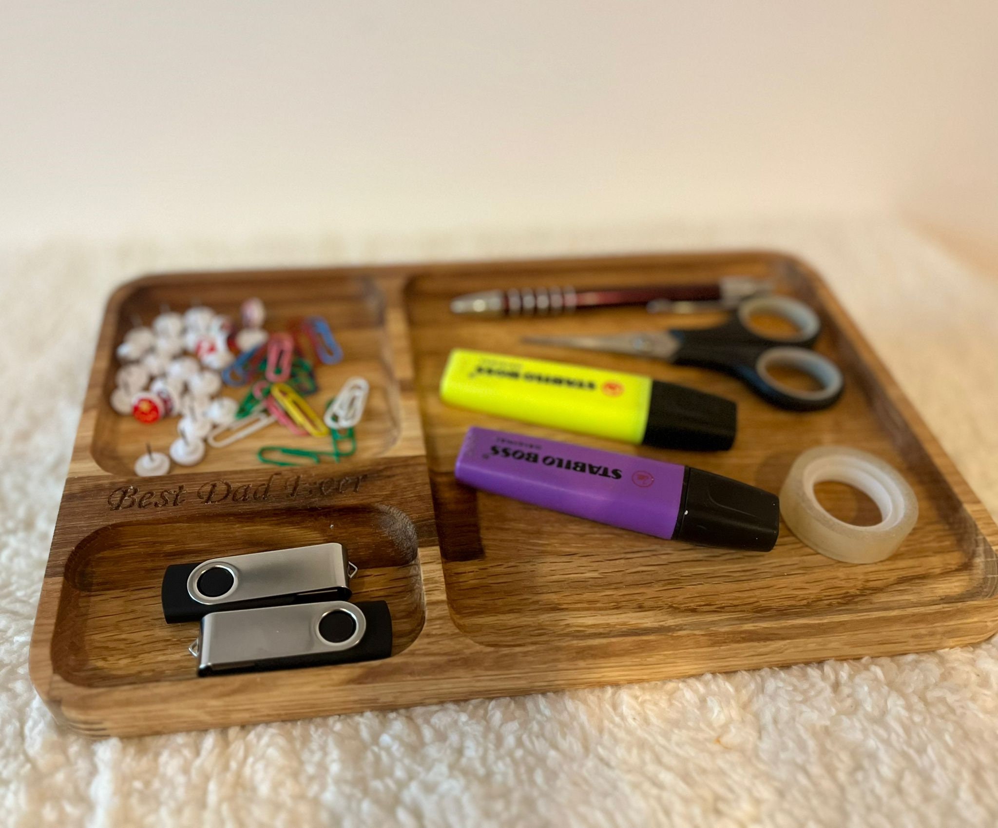 Personalized Wooden Tray, Oak Wood, for Jewelry, Storage, Gift for Him ...