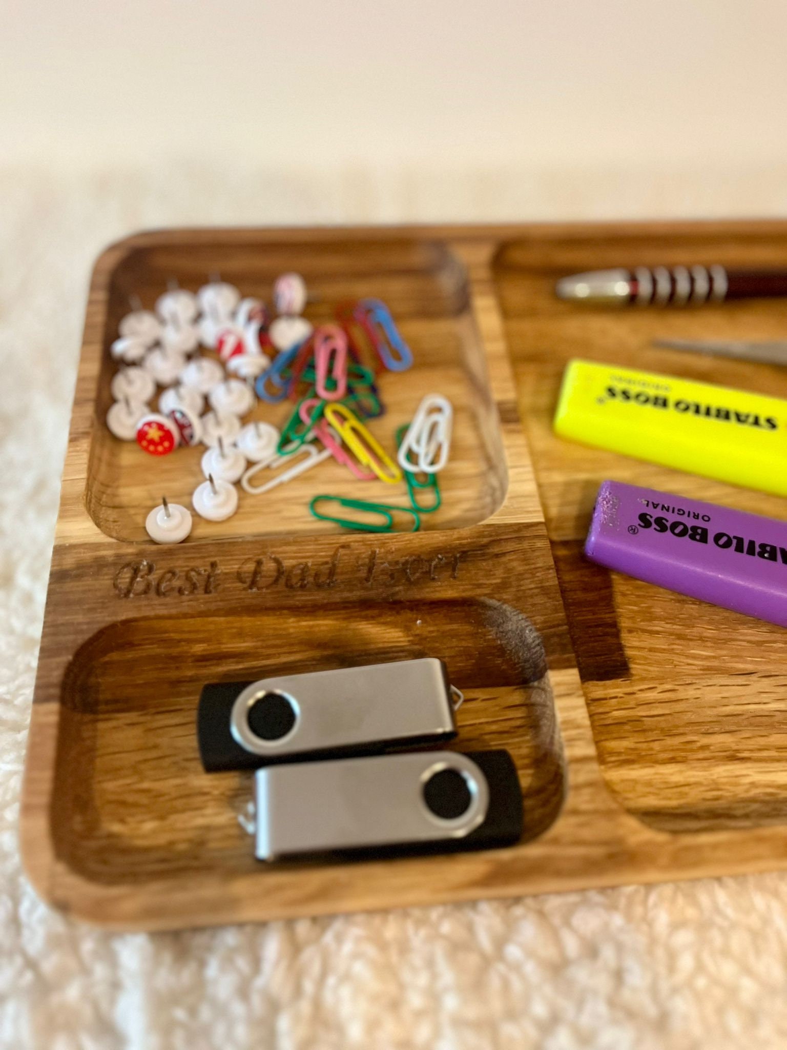 Personalized Wooden Tray, Oak Wood, for Jewelry, Storage, Gift for Him ...