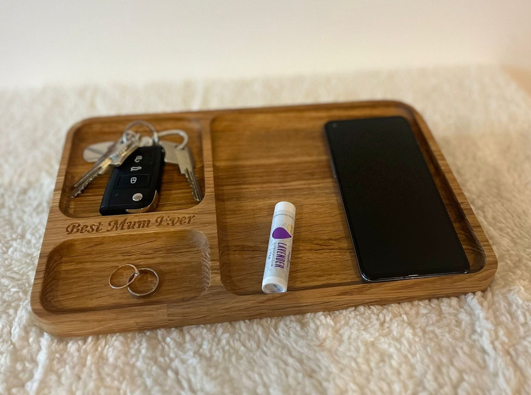 Personalized Wooden Tray, Oak Wood, for Jewelry, Storage, Gift for Him ...