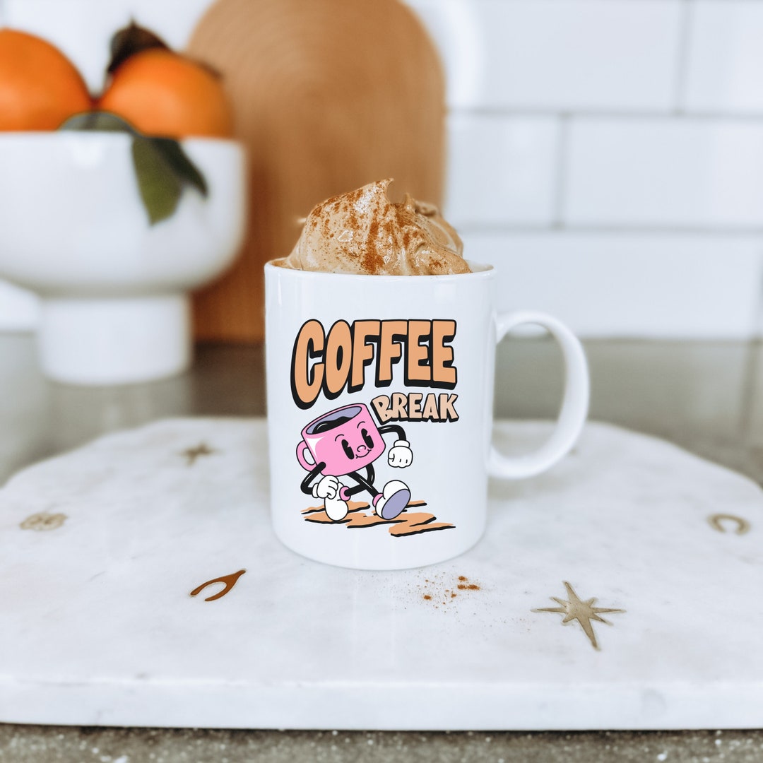Coffee Break Mug, Funky Mug, Retro Mug, Office Mug, Work Mug, Cute Mug ...