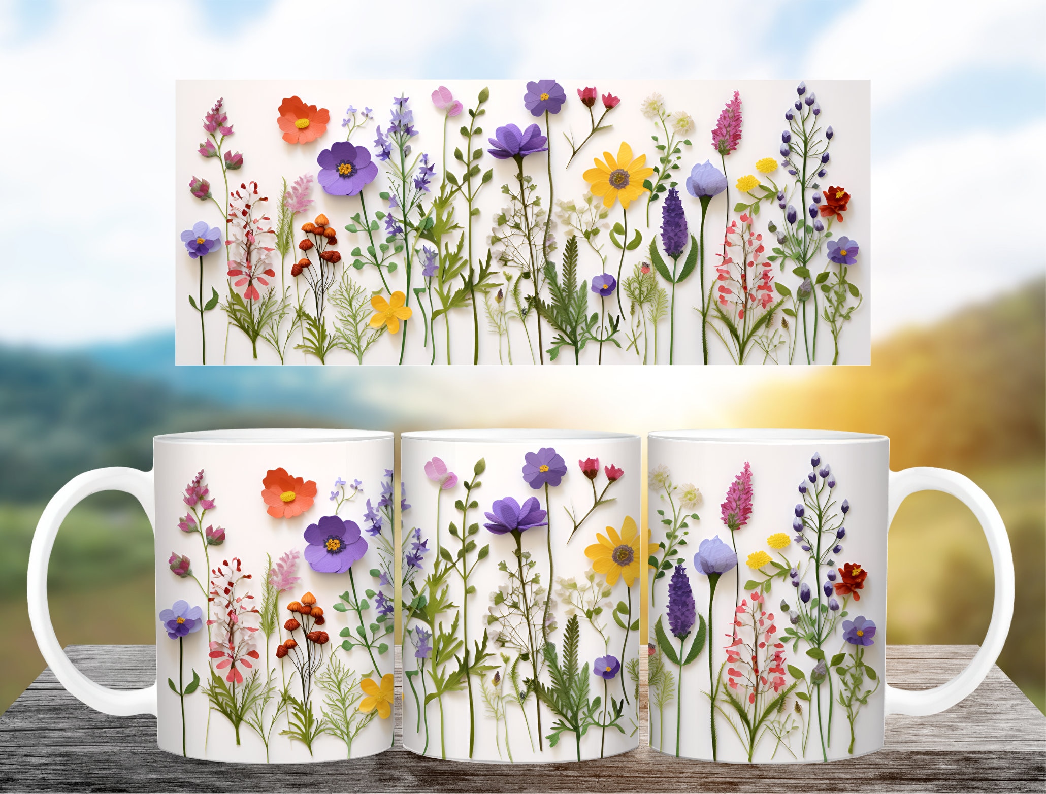 Pressed Flower Mug Png, Mug Template, Coffee Mug Png, Coffee Mug ...