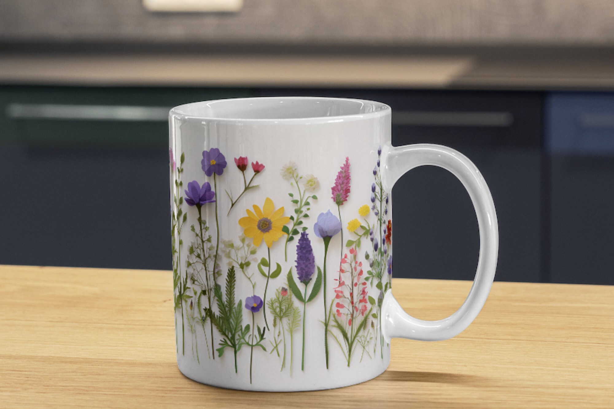 Pressed Flower Mug Png, Mug Template, Coffee Mug Png, Coffee Mug ...