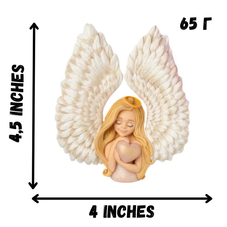 Angel Silicone Mold With Heart, Fondant Mold for Cake Topper or ...