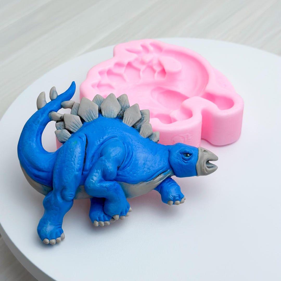 Dinosaur Mold, Silicone Mold Stegosaurus 2d, Dino Mold, Animal Mold ...