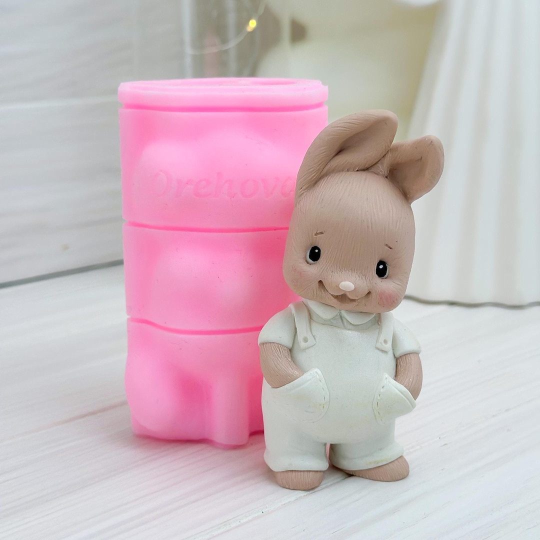 3D Silicone Mold Bunny Boy, Cute Rabbit Mold for Cake Topper, Chocolate ...
