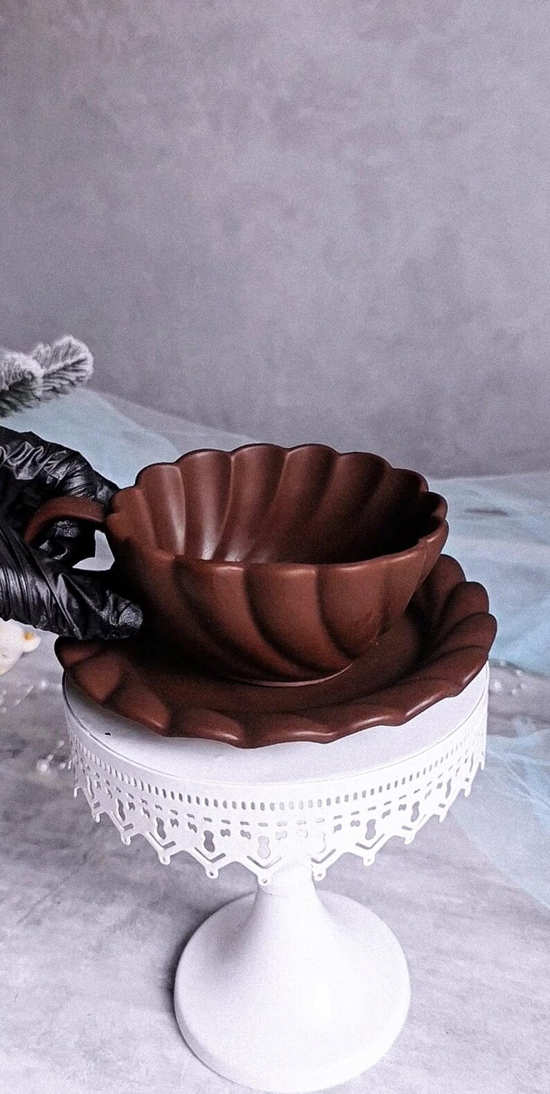 Teacup and Saucer Silicone Mold Set, Cup Mold for Making Fondant Decor ...