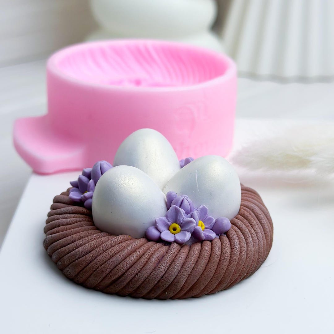 Bird Nest With Egg Silicone Mold, 3D Nature Theme Mold for Candle ...