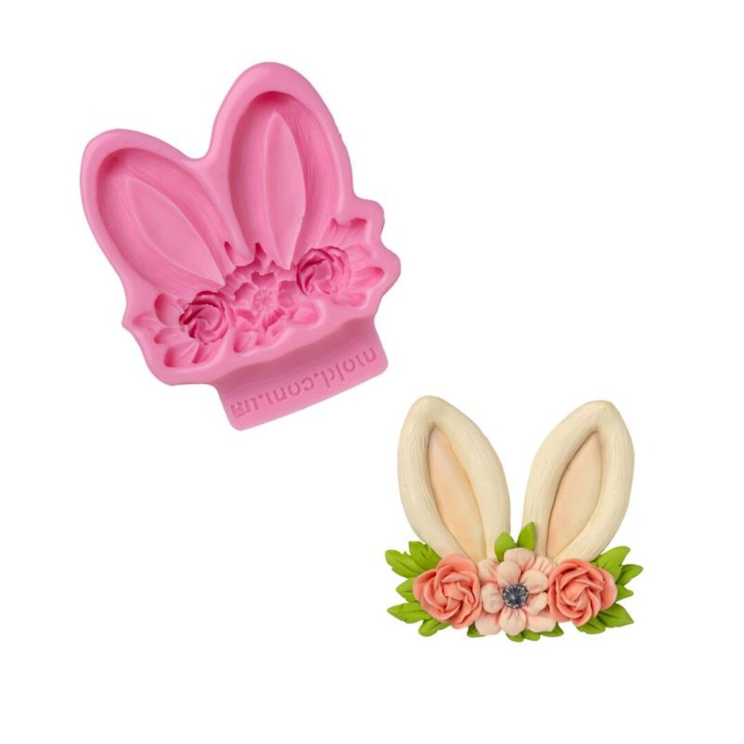 Silicone Mold Mini Bunny Ears With Flowers - Etsy