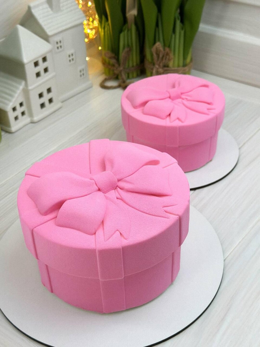 3D Gift Box Silicone Mold, Bento Cake Mold With Bow, Present Shape Mold ...