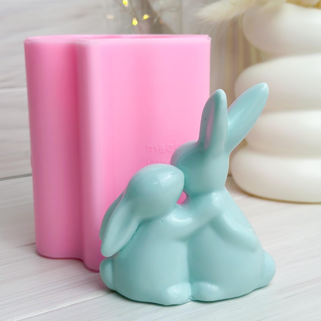 3D Bunny Silicone Mold, Fondant Rabbit Mold, Chocolate Bunny Mold, Cake ...