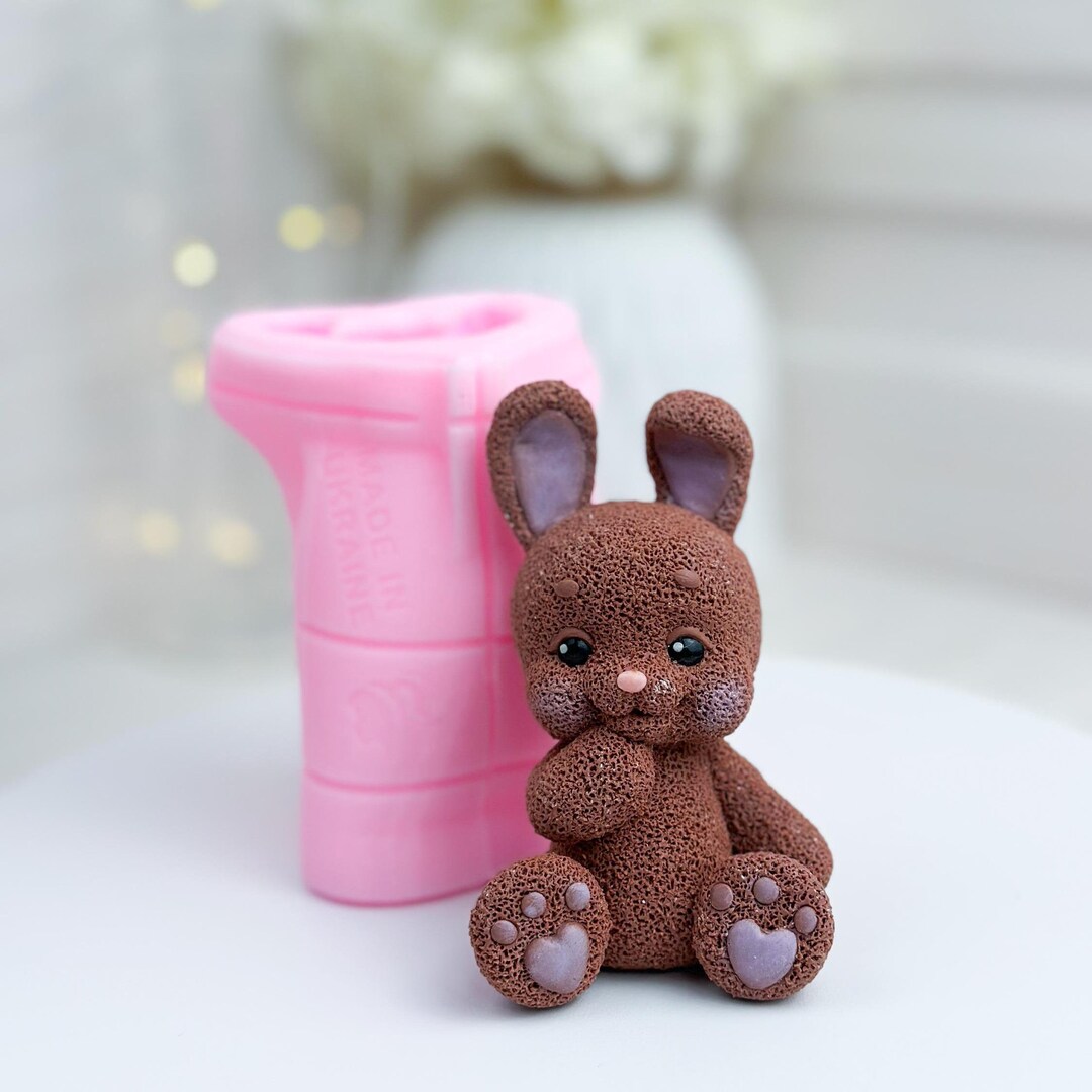 3D Silicone Mold Bunny, Chocolate Bunny Mold, Rabbit Resin Mold, Cute ...