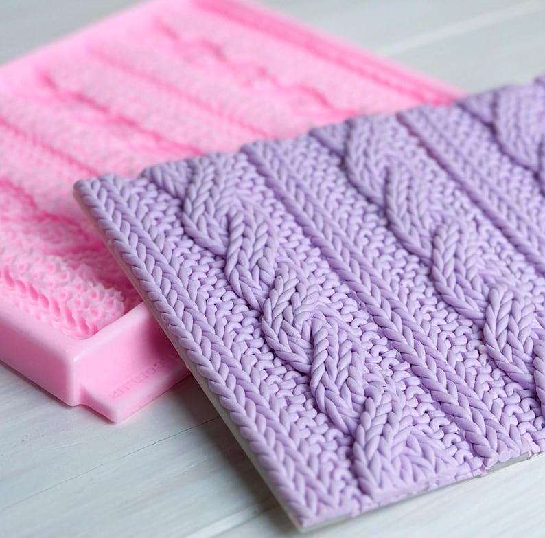 Silicone Mold Knitting Rug, Texture Embossing Knit Mat Silicone Mold ...