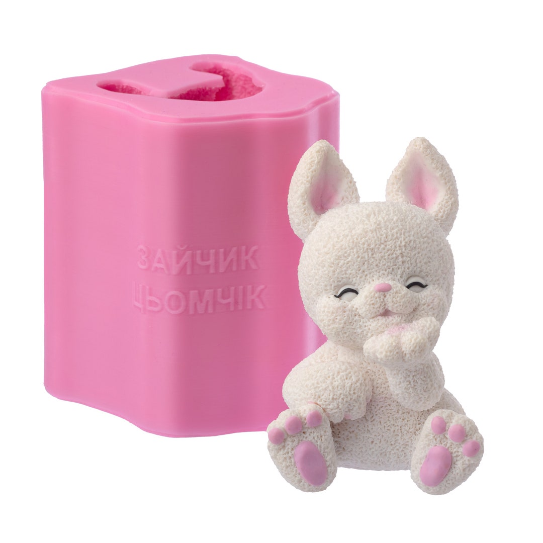 3D Bunny Silicone Mold, Kissing Rabbit Mold for Soap Candle Resin, Cute ...
