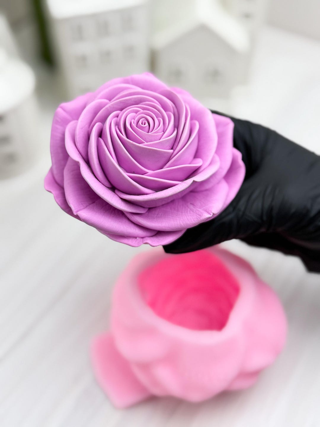 3D Rose Silicone Mold for Marshmallow Flowers, Realistic Rose Mold for ...