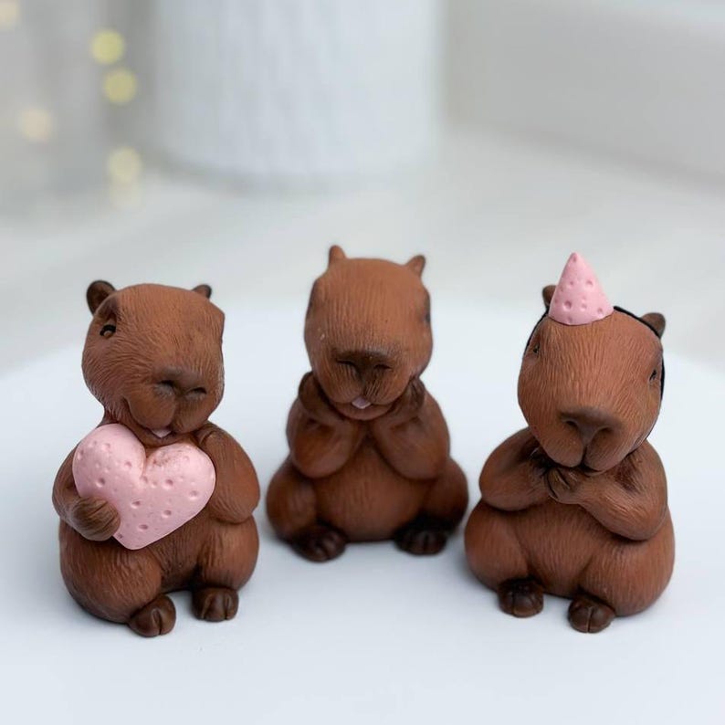Capybara Silicone Mold for Cake Toppers, Cute Capybara Fondant Mold Set ...