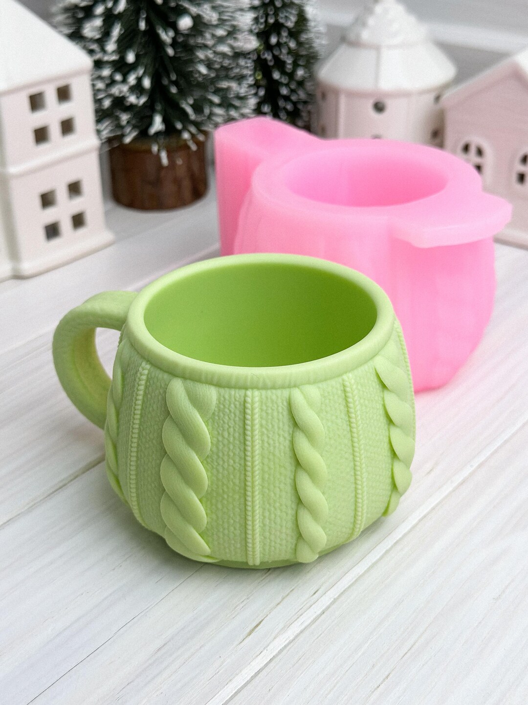 Sweater Mug Silicone Mold, Christmas Knit Cup Mold for Dessert Making ...