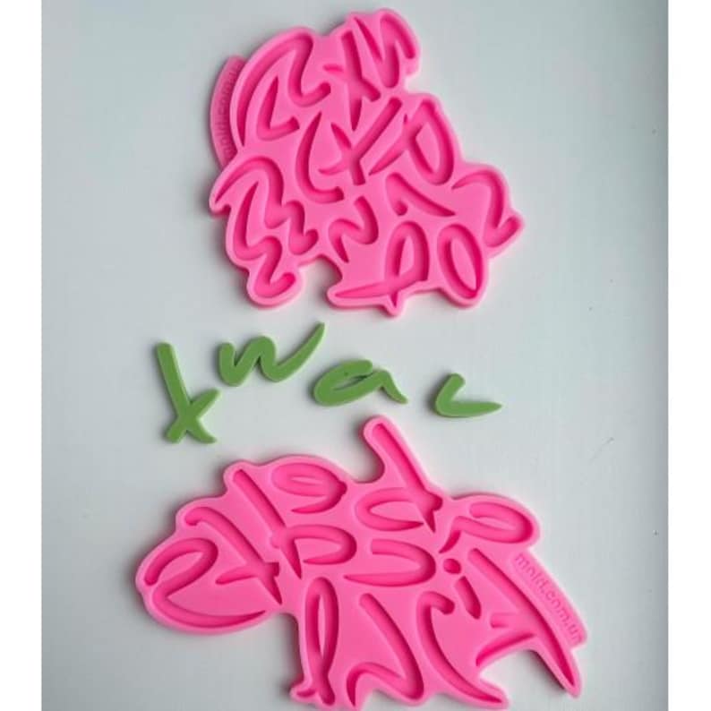 Graffiti Alphabet Silicone Mold Set, Urban Style Small Letter Mold for ...
