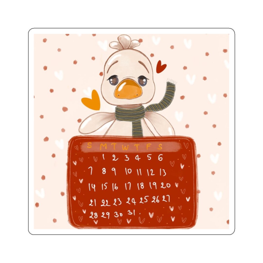 Cute Mini January Calendar Sticker,cute Duck Sticker,bullet Journal ...