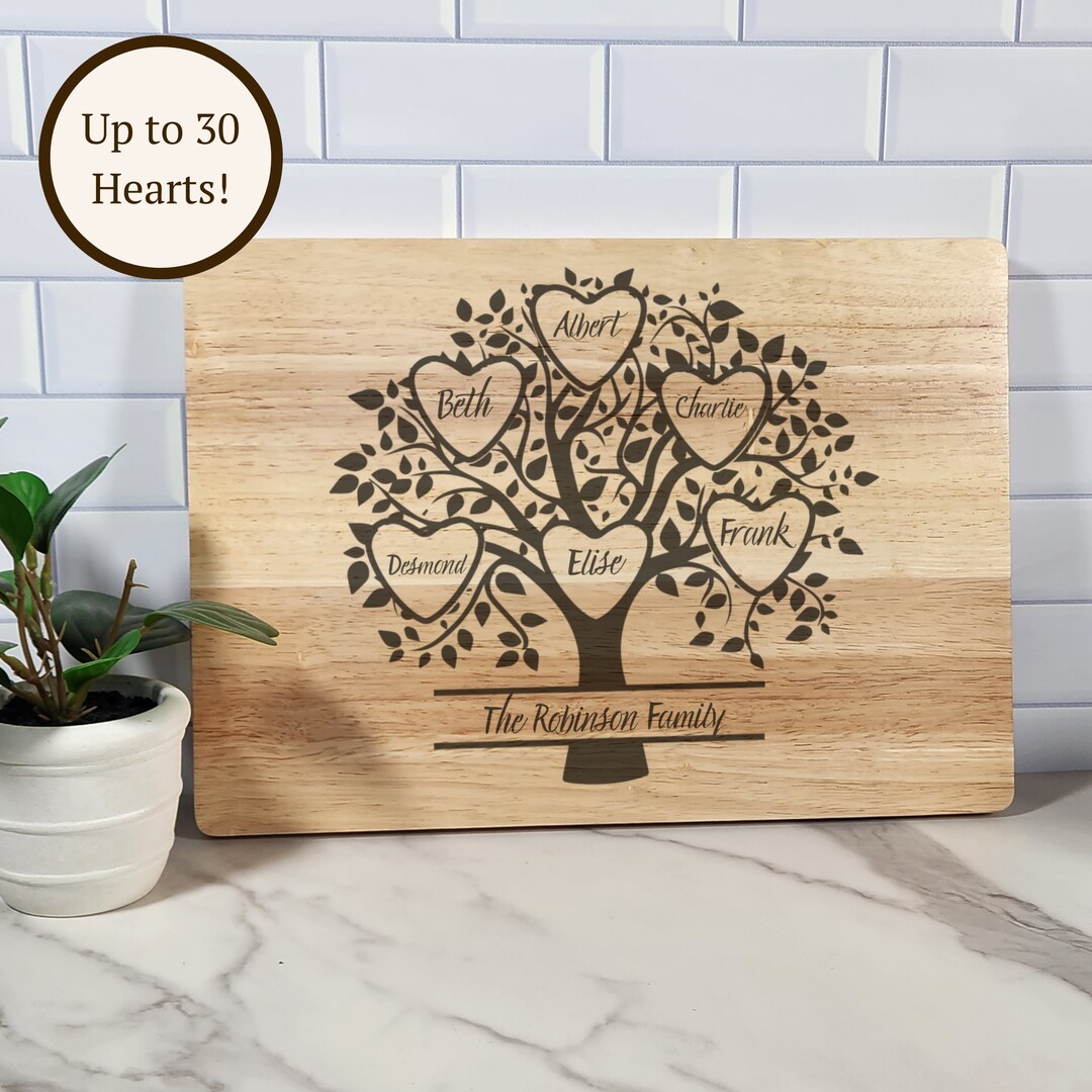 Family Tree Cutting Board - Charcuterie Board Gift for Mom, Wife ...