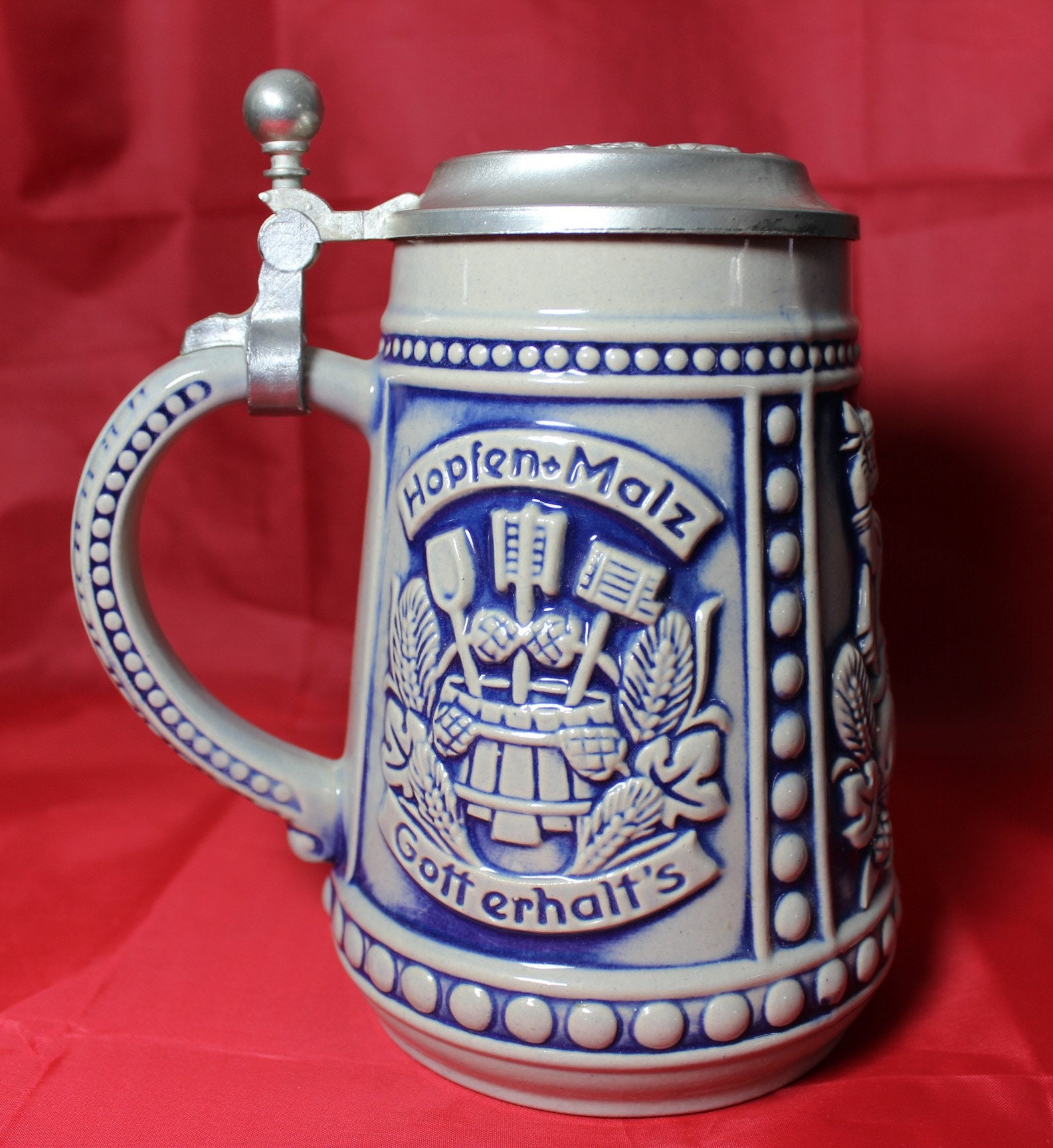 Vintage Bavarian Beer Stein With Pewter Lid / Beautiful Motifs - Etsy