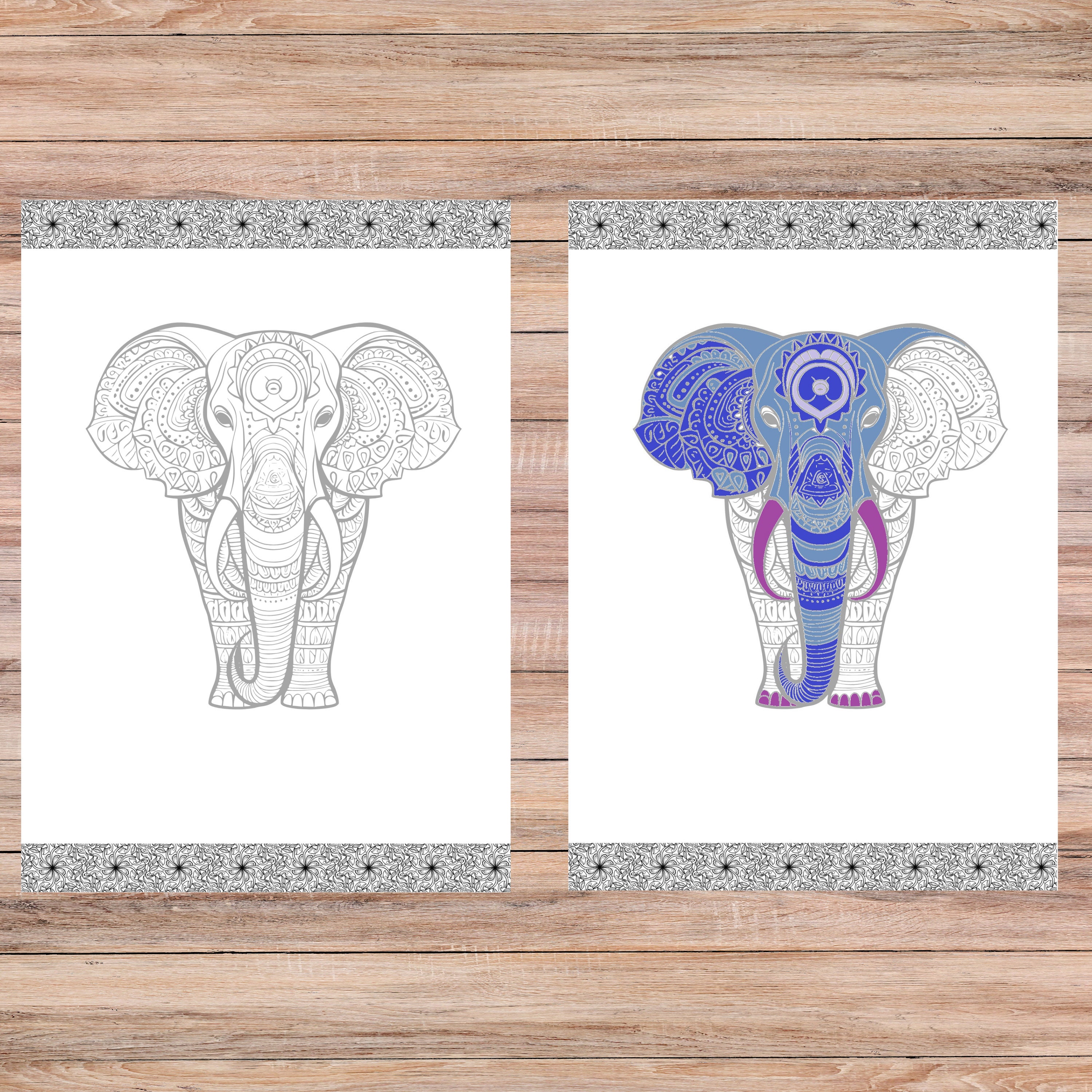 20 Animal Patterned Mandala Colouring Pages - Etsy