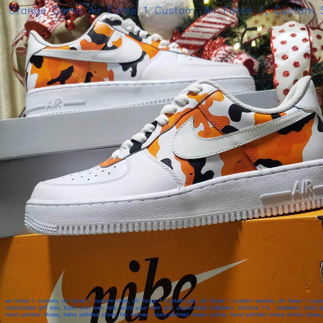 Orange Camo Air Force 1 Custom Air Force 1 Custom Sneakersbuy Now ...