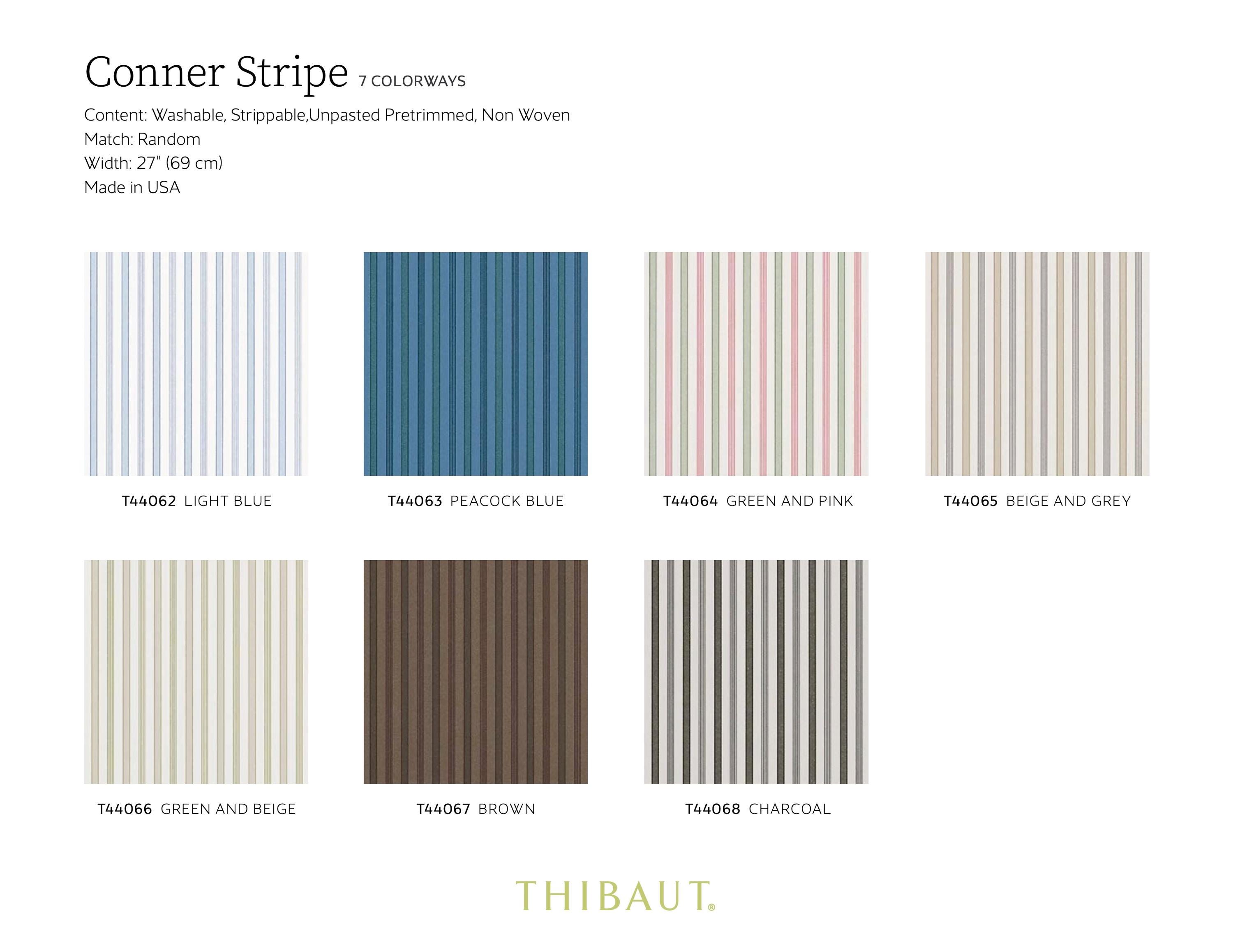 Thibaut Conner Stripe Wallpaper - Etsy