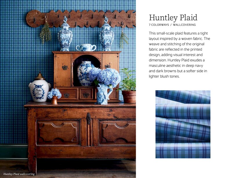 Thibaut Huntley Plaid Wallpaper - Etsy
