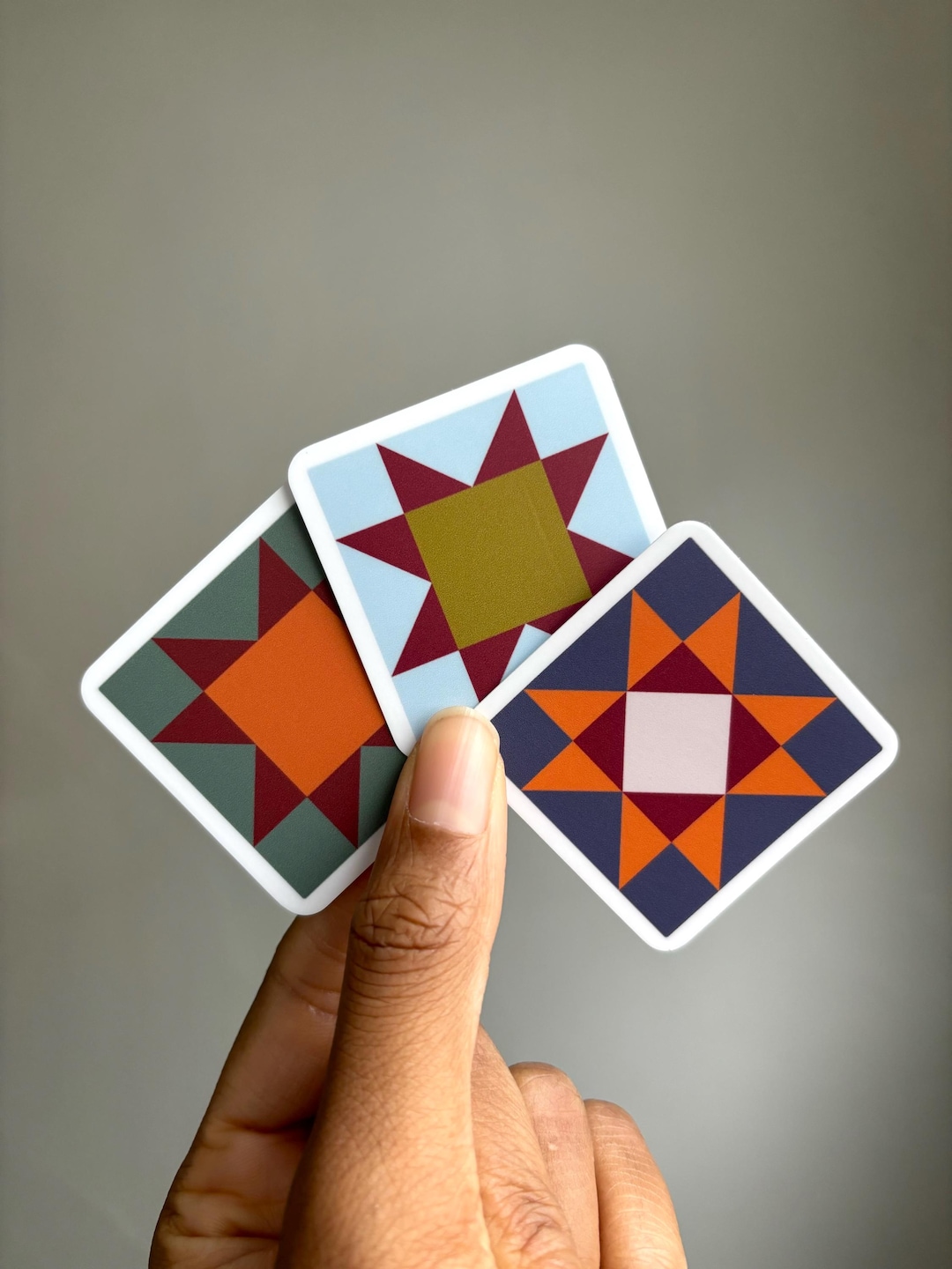 Mini Sawtooth Star Quilt Block Vinyl Sticker: Cozy Patchwork Decal - Etsy