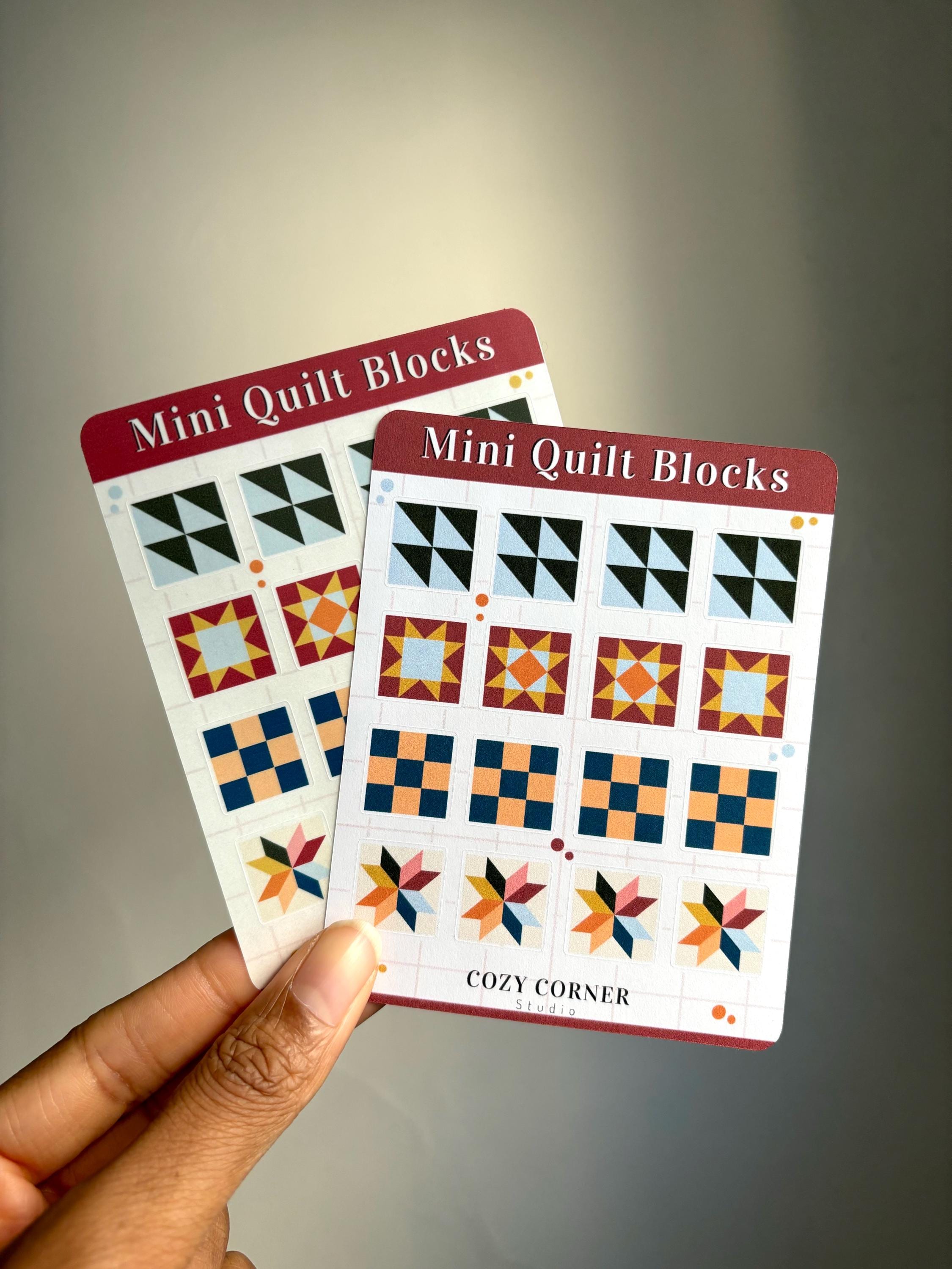 Mini Quilt Blocks Sticker Sheet: Cozy Planner Journal Stickers - Etsy