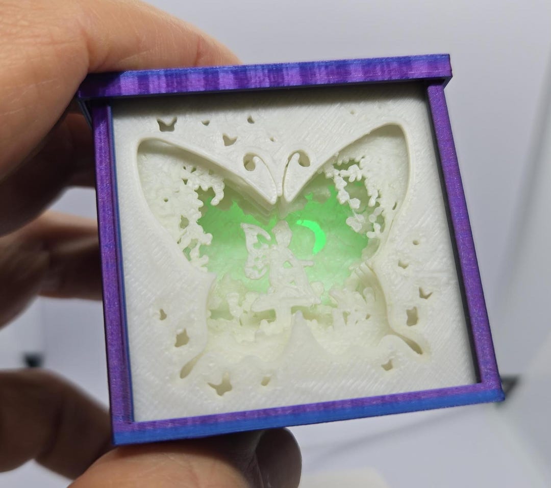 3d Shadow Box of Cats, Fairies, Mushrooms, Penguins Backlit With Color ...