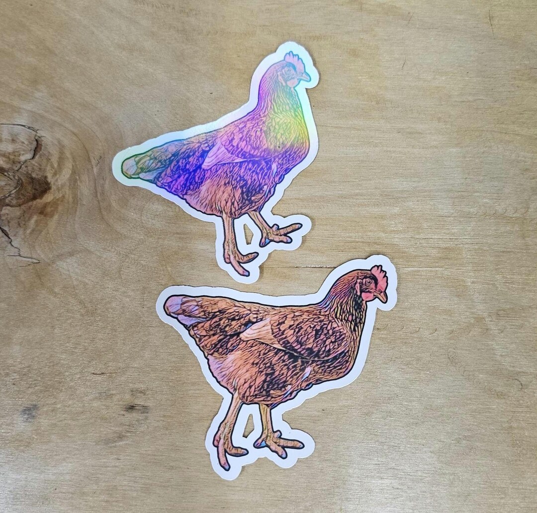 Chicken Holographic Stickers - Etsy
